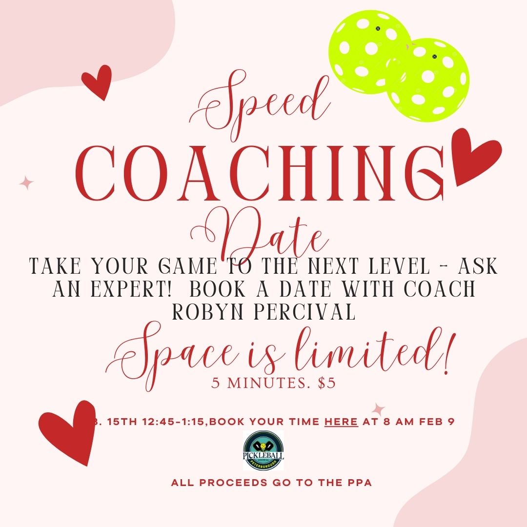 Speed Dating - oops Coaching - Peterborough Pickleball Association